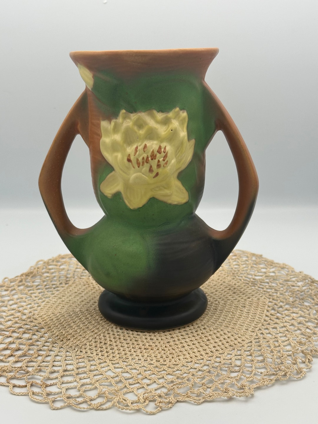 Vintage Roseville “style”, Reproduction Art Pottery Vase, 74-7", Water ...