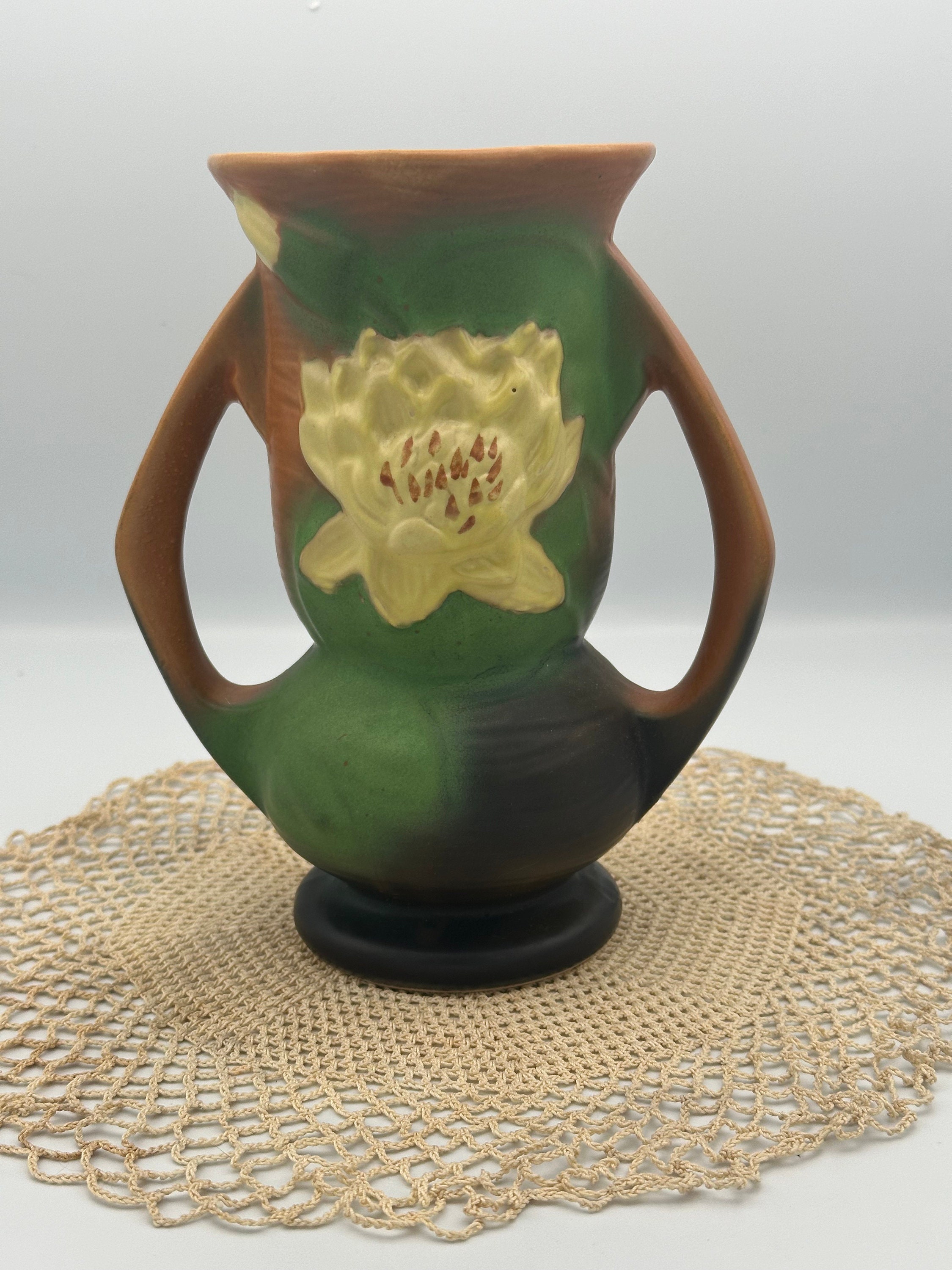Vintage Roseville style Reproduction Art Pottery Vase - Etsy