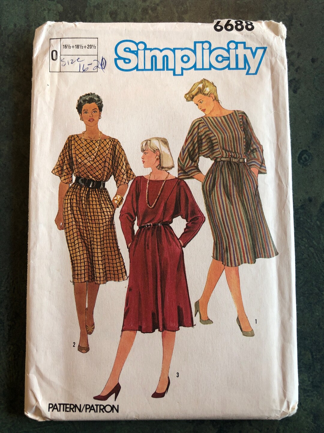 Vintage 1984, UNCUT, Simplicity Pattern 6688, Size 16-20, Easy to Sew ...