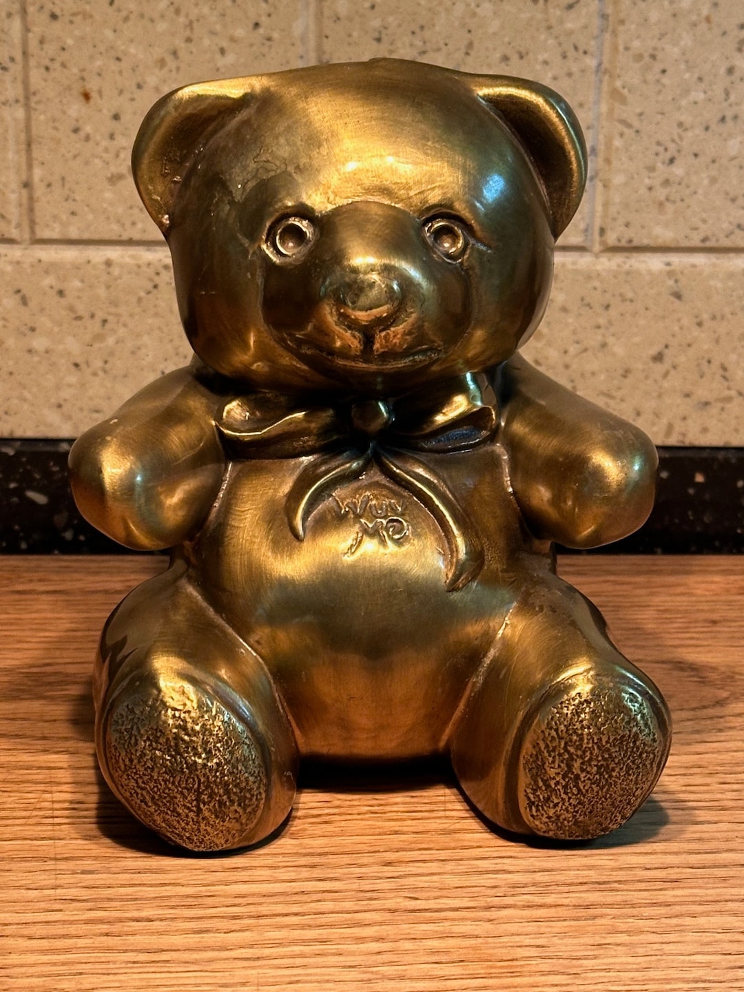 Vintage 1960s, Wuv Me, Brass Teddy Bear, Heavy, Bookend, Door Stop ...