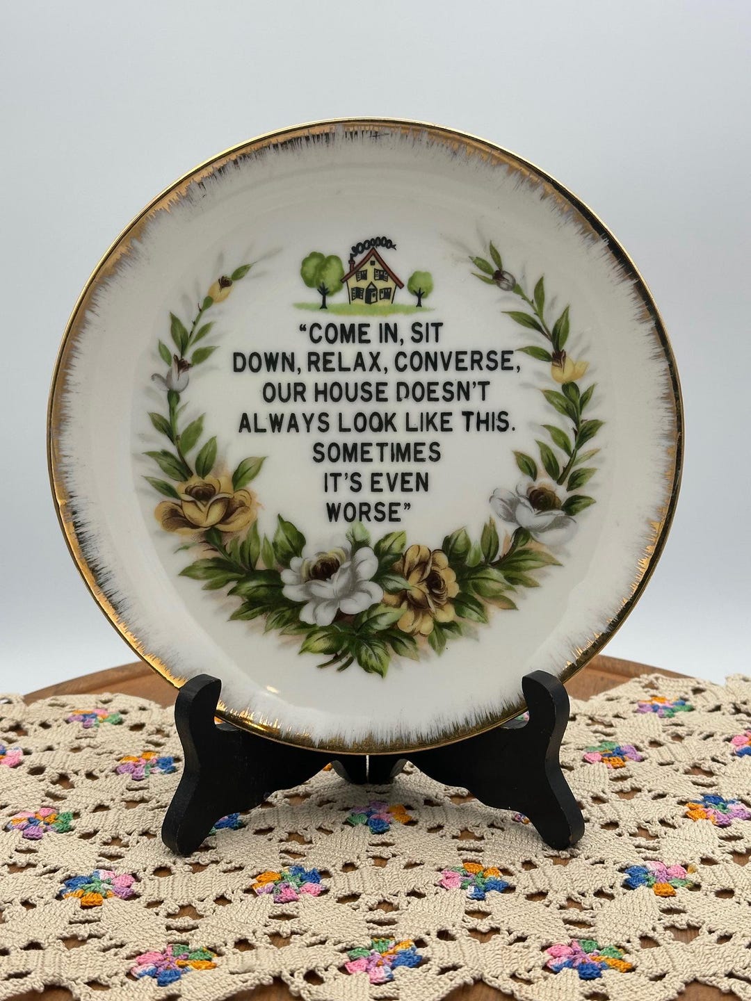 Vintage 1950s, Come In, Sit Down, Decorative Plate, Humor Plate, Gift ...