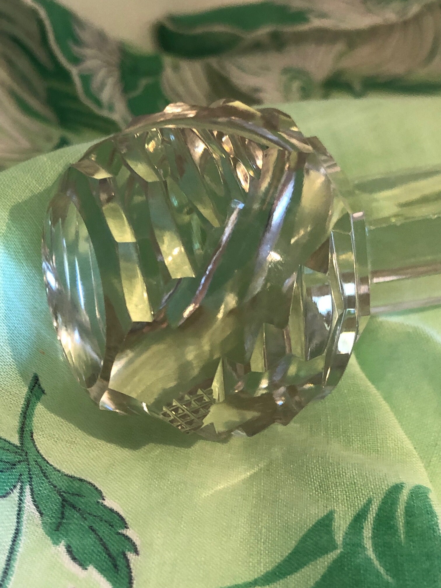 Vintage Cut Glass Crystal Knife Rest Bar Bell Shape Art | Etsy