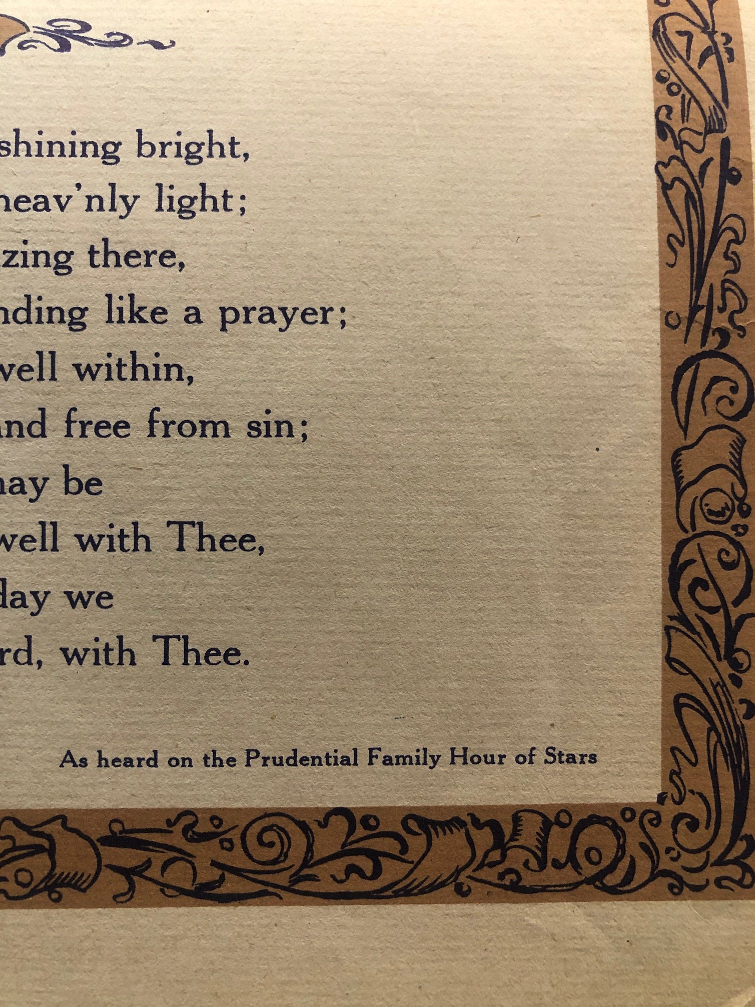 Vintage 1940s Poster Prudential Family Hour of Stars Bless - Etsy