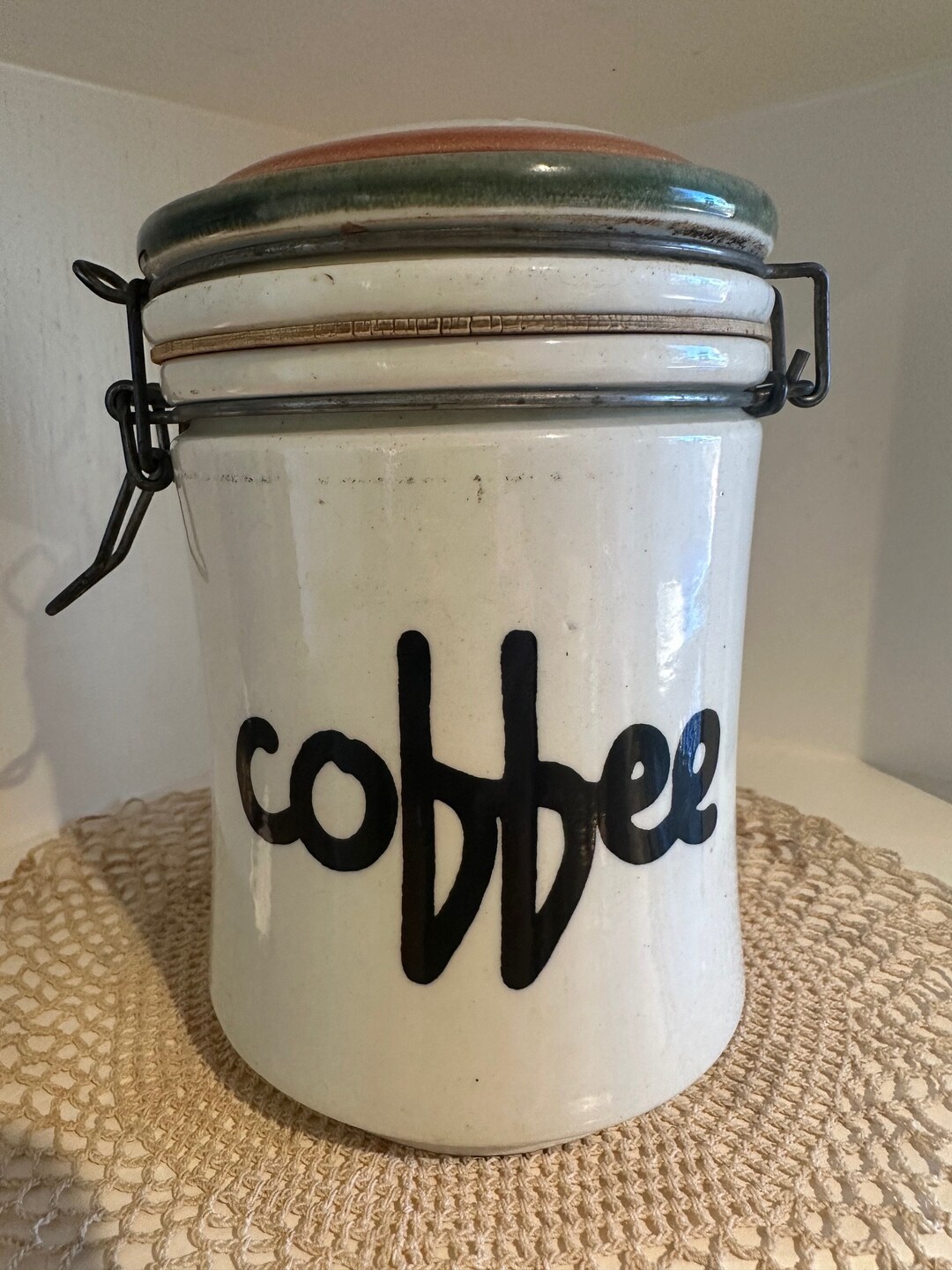 Vintage 1970s, Baldelli Italian, Coffee Canister, Bail Lid,storage ...