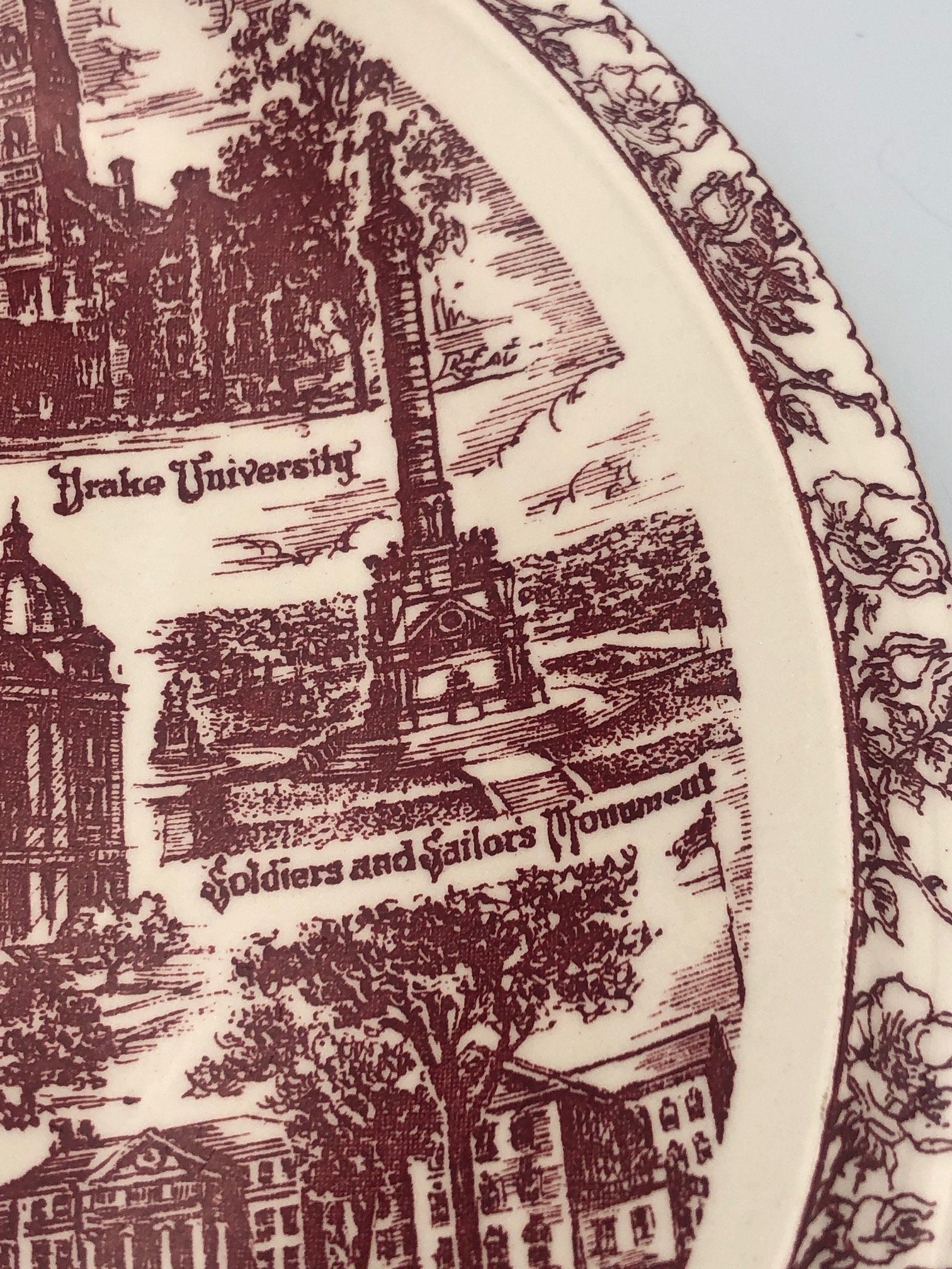 Vintage 1940s Souvenir Plate historic Des Moines - Etsy