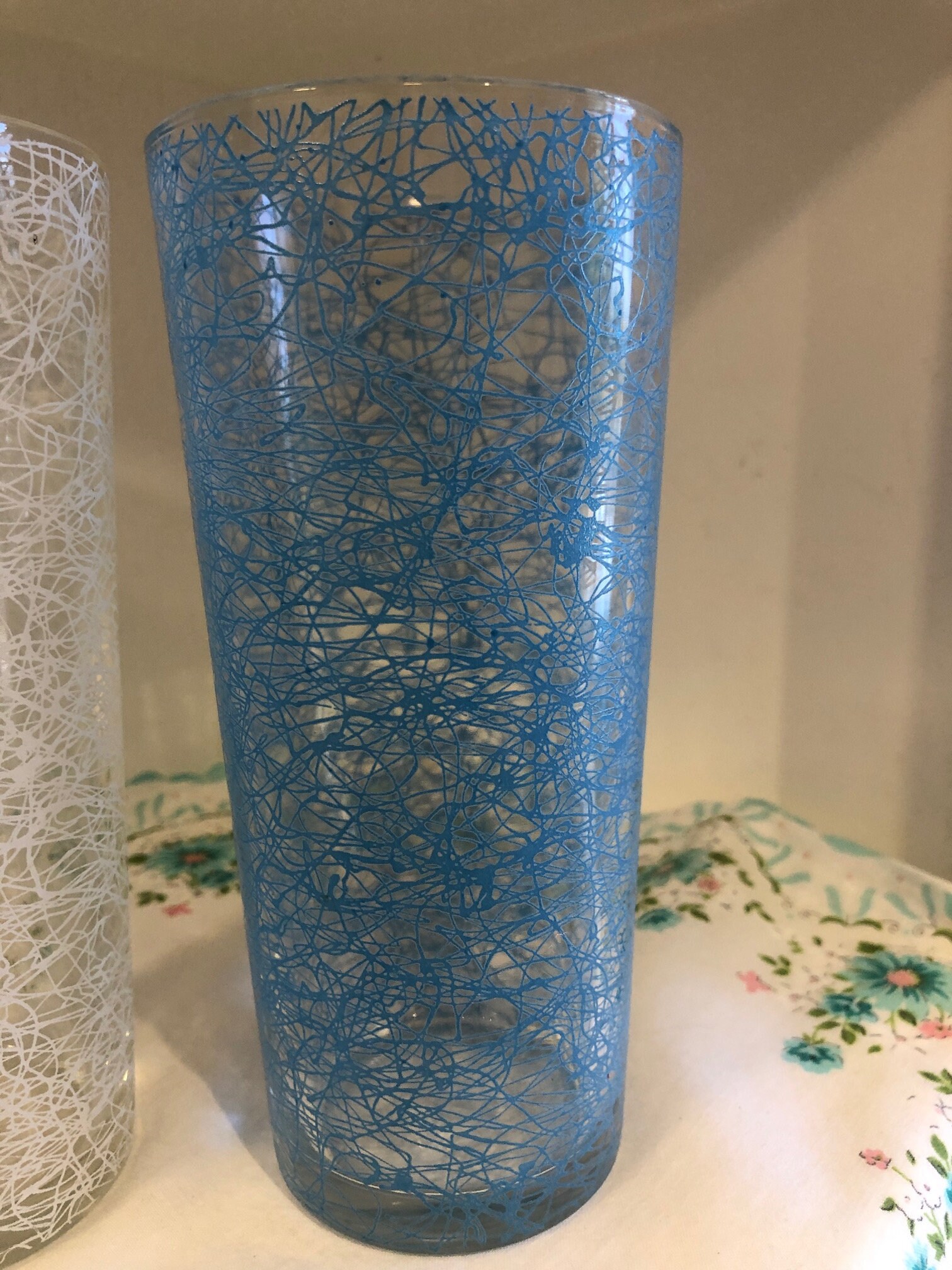 Vintage 1970s, Spaghetti String, Set of Two 2 1 Blue, 1 White, Plastic ...