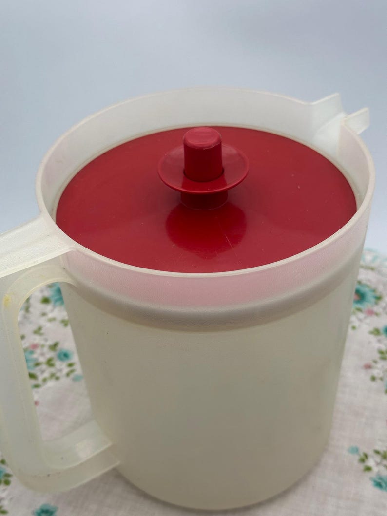Vintage 1980s Tupperware Pitcher, Choose Size, Opaque W/ Red Lid, Push ...