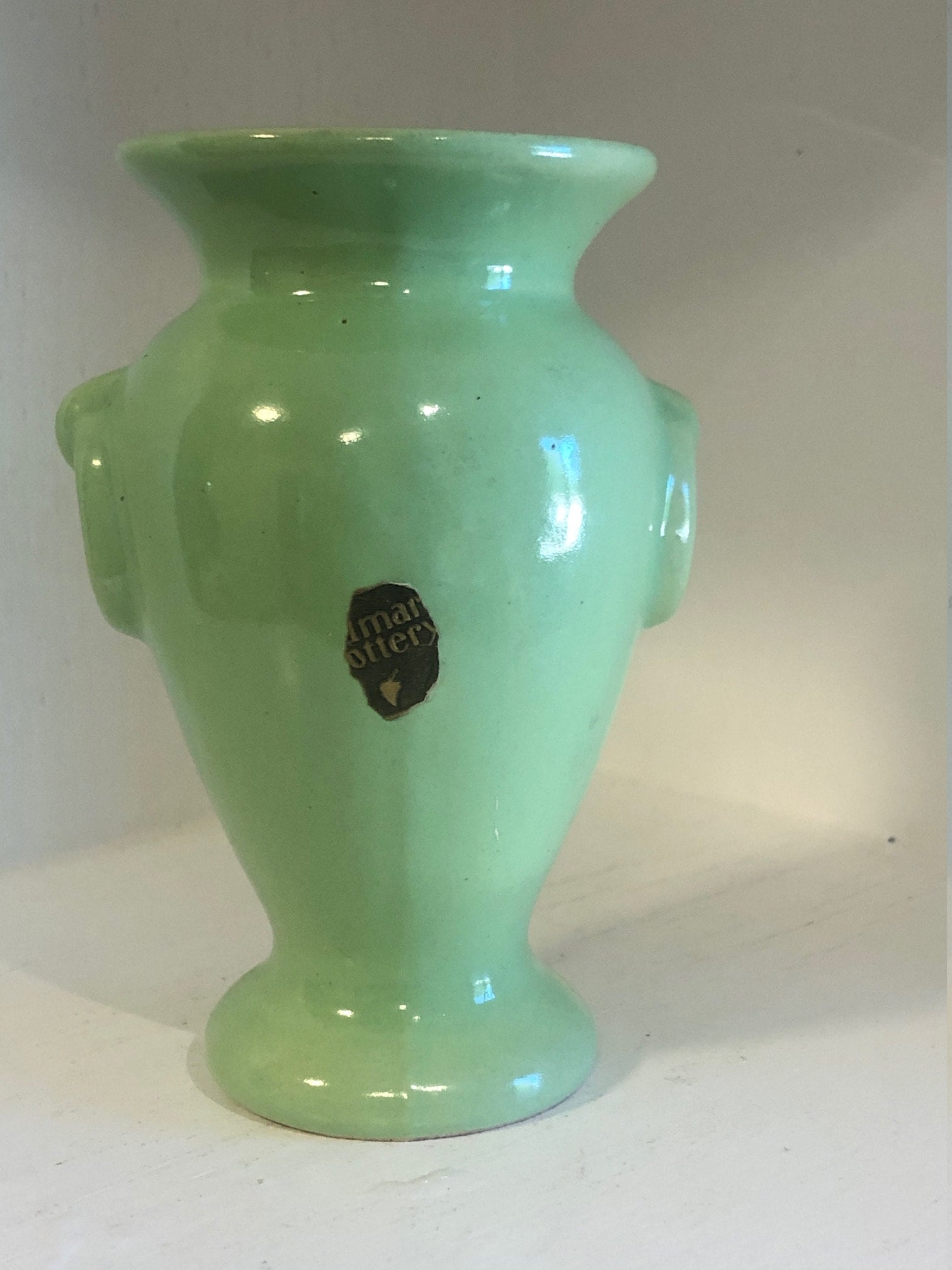 Camark Pottery Pale Green Art Deco Ring Shaped Handled Vase - Etsy