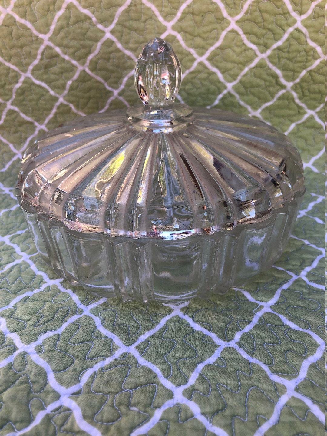 Vintage 1940s, Anchor Hocking, "old Cafe" Depression Glass, Lidded ...