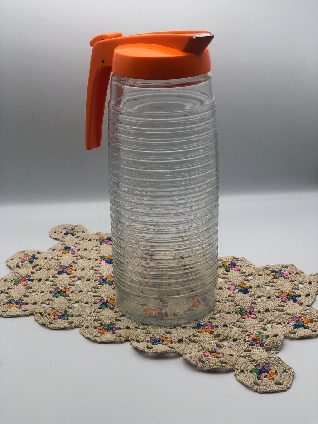 Vintage 1960's Valira Ribbed Glass Pitcher Made in - Etsy