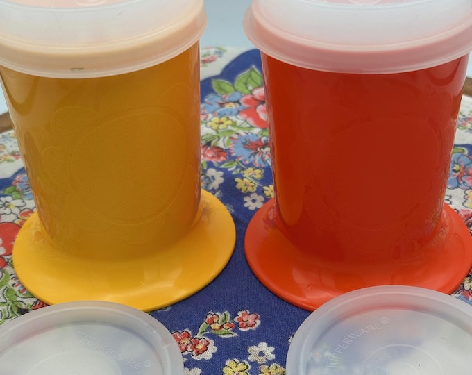 Vintage 1990s, Tupperware Footed Sippy Cup, With Lids, 1318-7, Orange ...