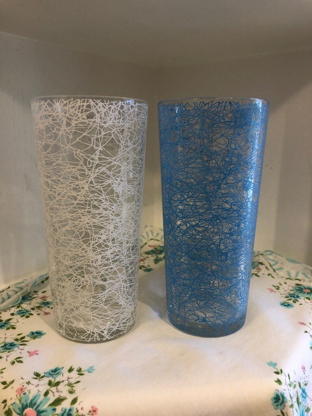 Vintage 1970s, Spaghetti String, Set of Two (2) 1 Blue, 1 White ...