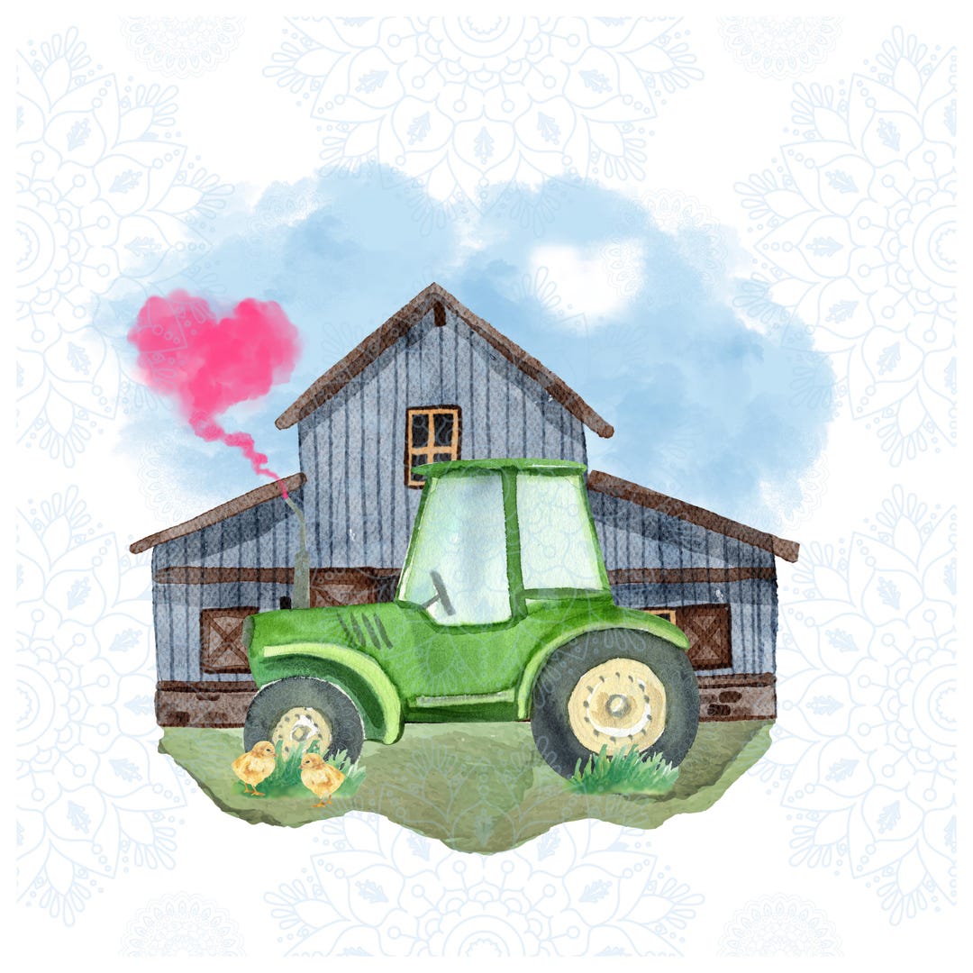 Valentine Tractor PNG, Valentine Tractor Sublimation Design, Green ...