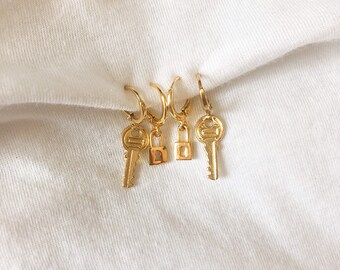 Lock and Key Earring | Etsy