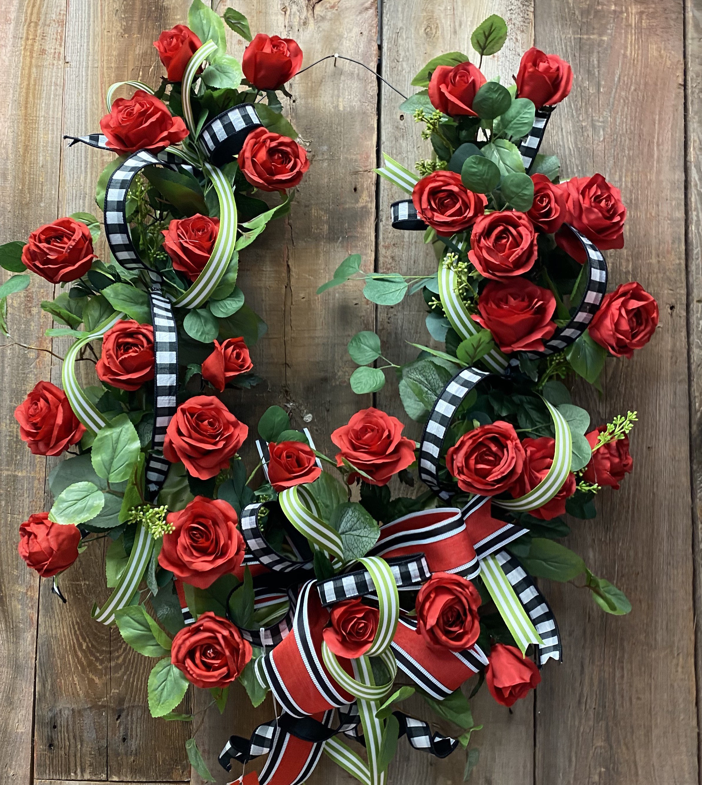 Horseshoe Derby Wreath Front Door Spring Free Shipping - Etsy