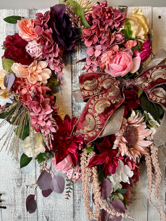 Boho Inspired Bohemian Front Door Wreath Home Warming Fall - Etsy