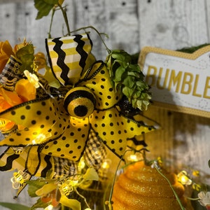 Lights up Bees, Bees Please!, Moss Rectangle Frame, Front Door, Wreath ...