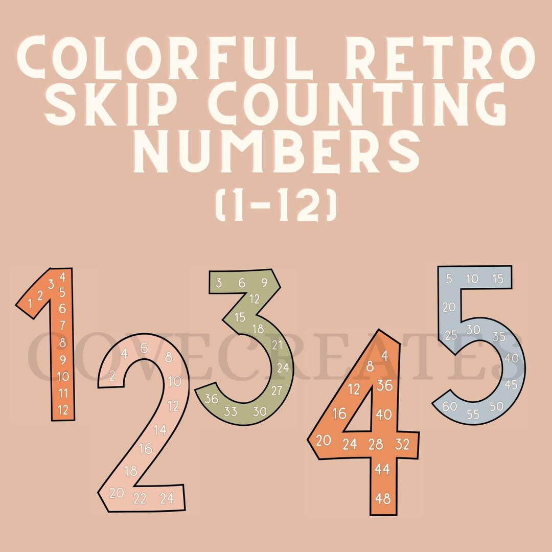 Retro Skip Counting Numbers- Classroom Decor - Etsy