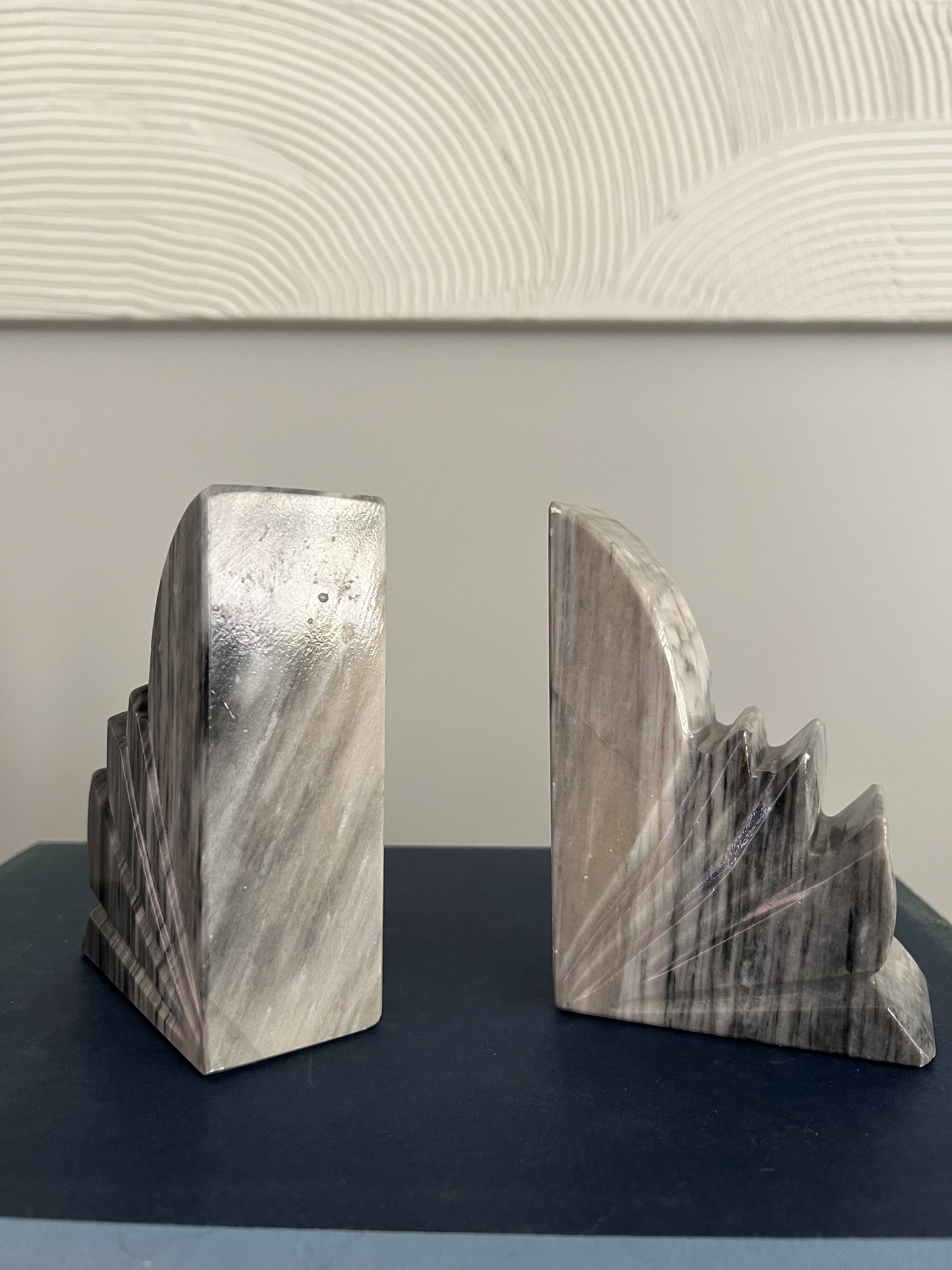 Pair of Carved Marble Bookends - Etsy