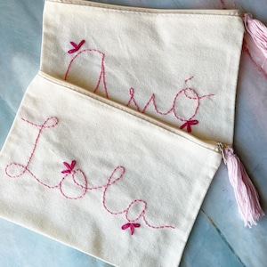Custom Name Embroidered Pouch - Etsy