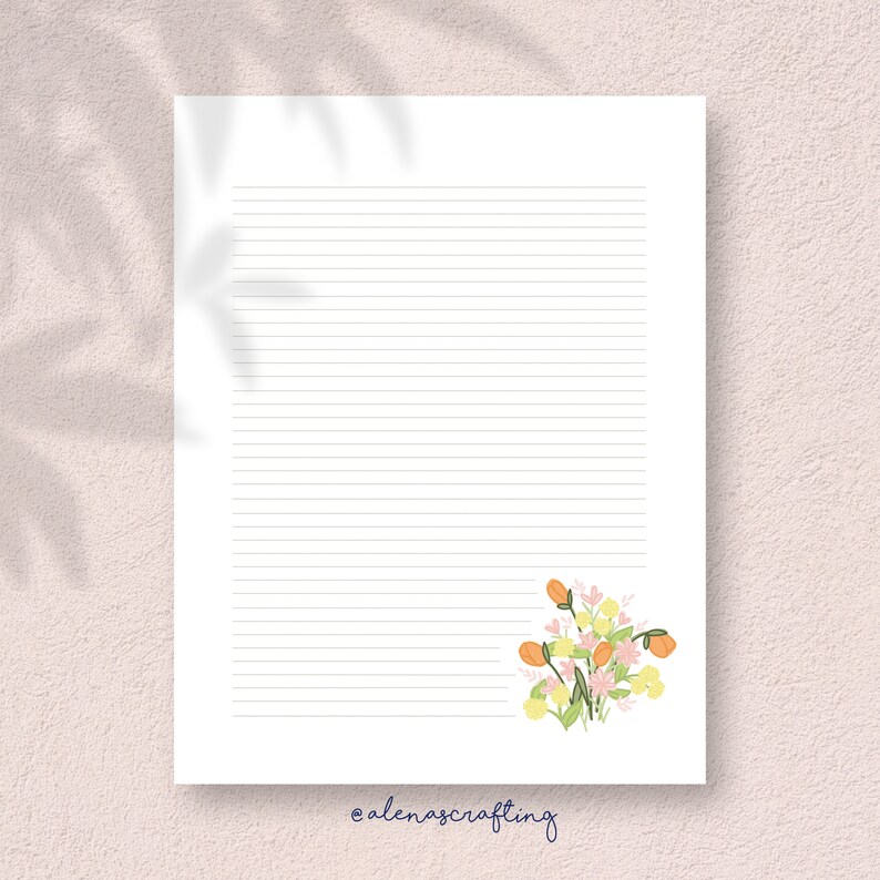 Wild Flower Letter Writing Paper Flower Stationery A4 Legal - Etsy
