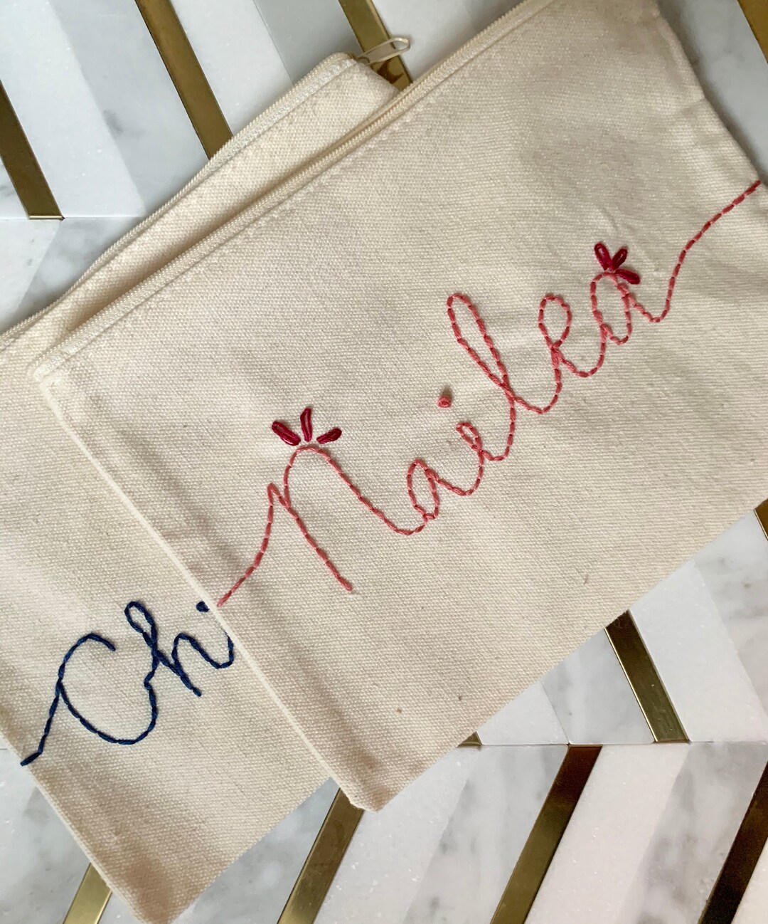 Custom Name Embroidered Pouch - Etsy