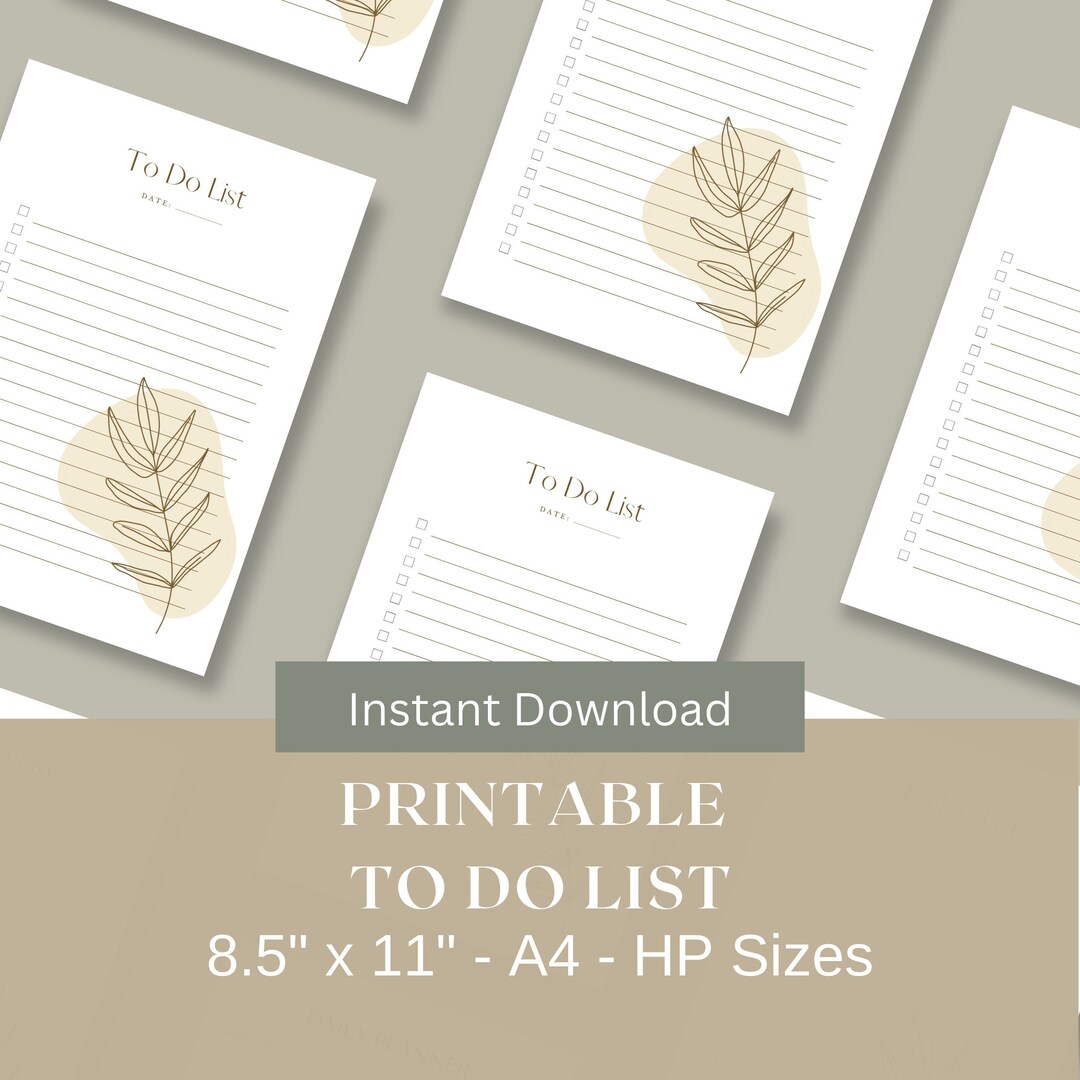 Neutral Greenery to Do List Printable 8.5 X 11 Printable Instant ...