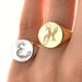 Cursive Initial Ring, Signet Ring, Initial Ring, Engraved Ring, Initial ...