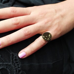 Zodiac Inspired Ring, Unique Celestial Jewelry, Astrological Sign Ring ...