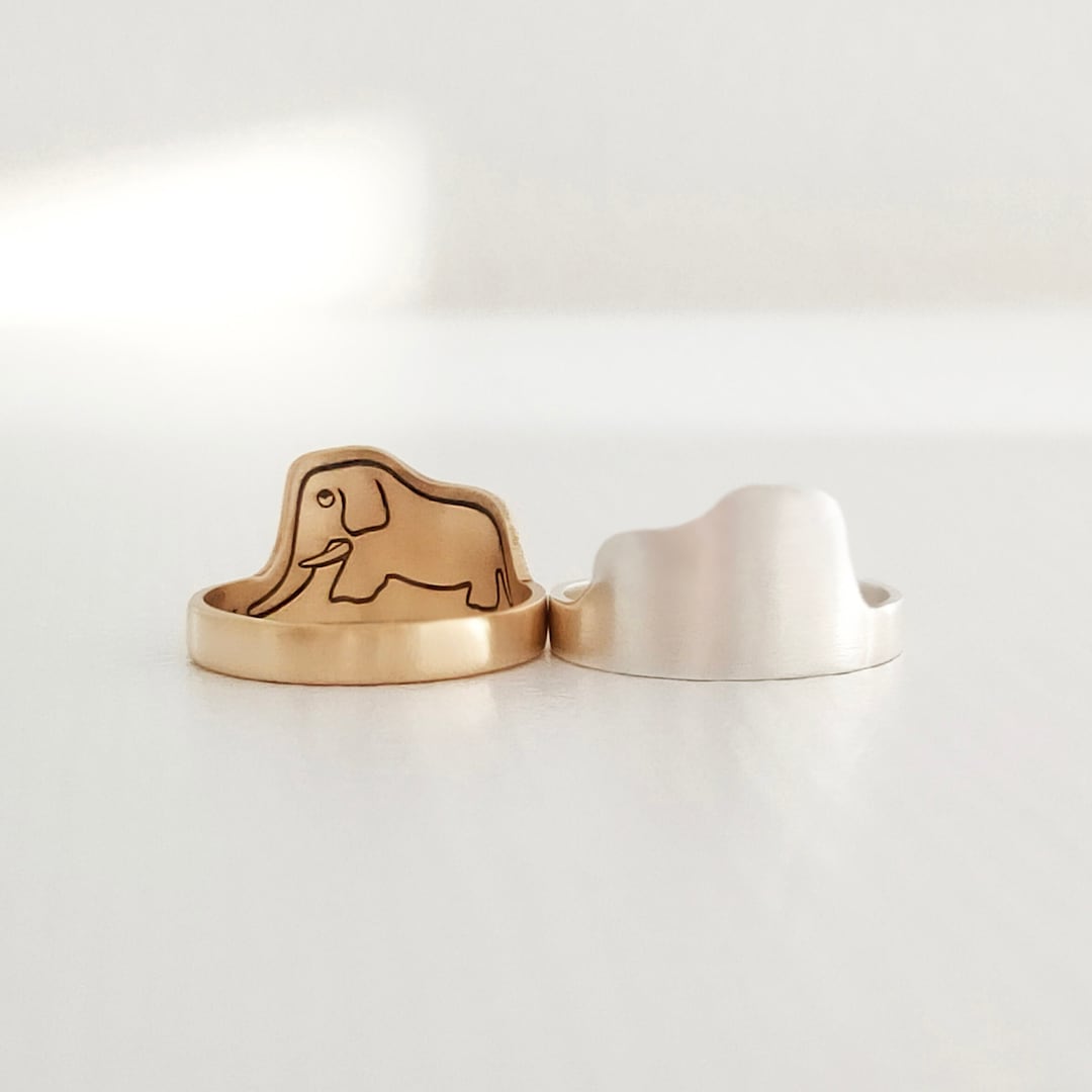 The Little Prince Ring: Sterling Silver Elephant Hat Band - Etsy