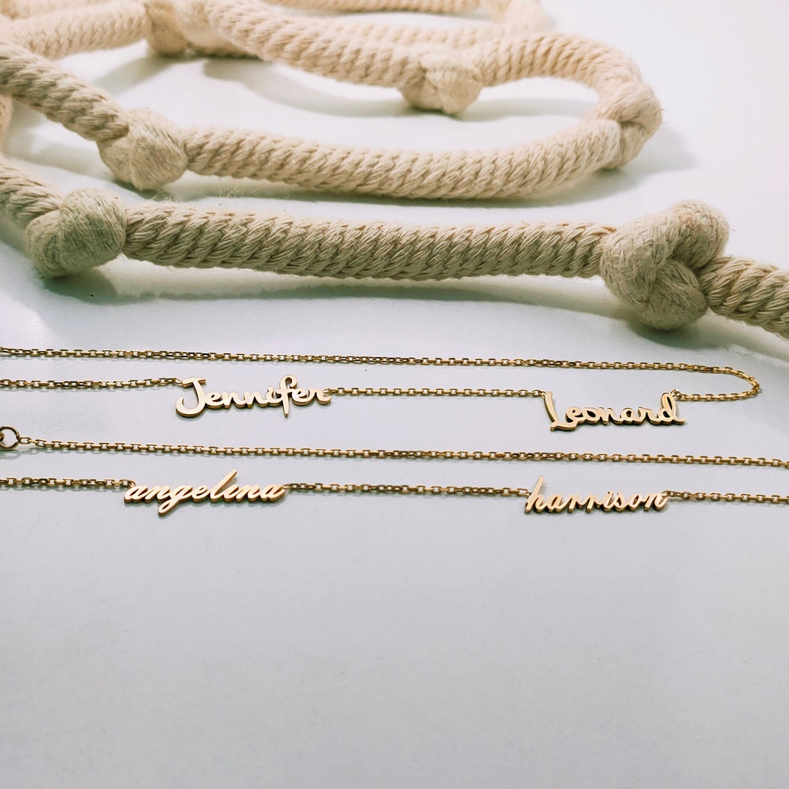 Cursive Name Necklace 14k Solid Gold Name Necklace - Etsy