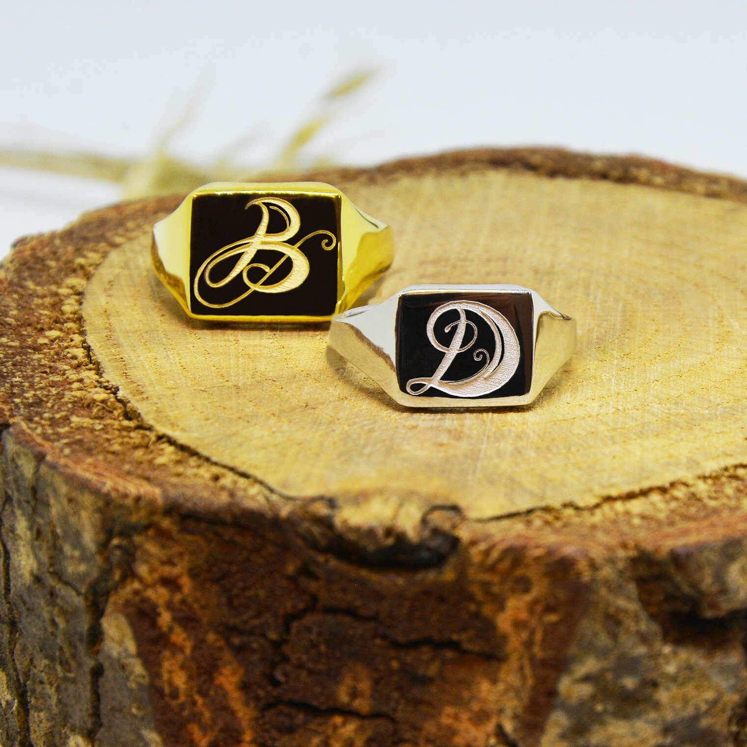 Silver Signet Ring Signet Ring Initial Ring Initial - Etsy