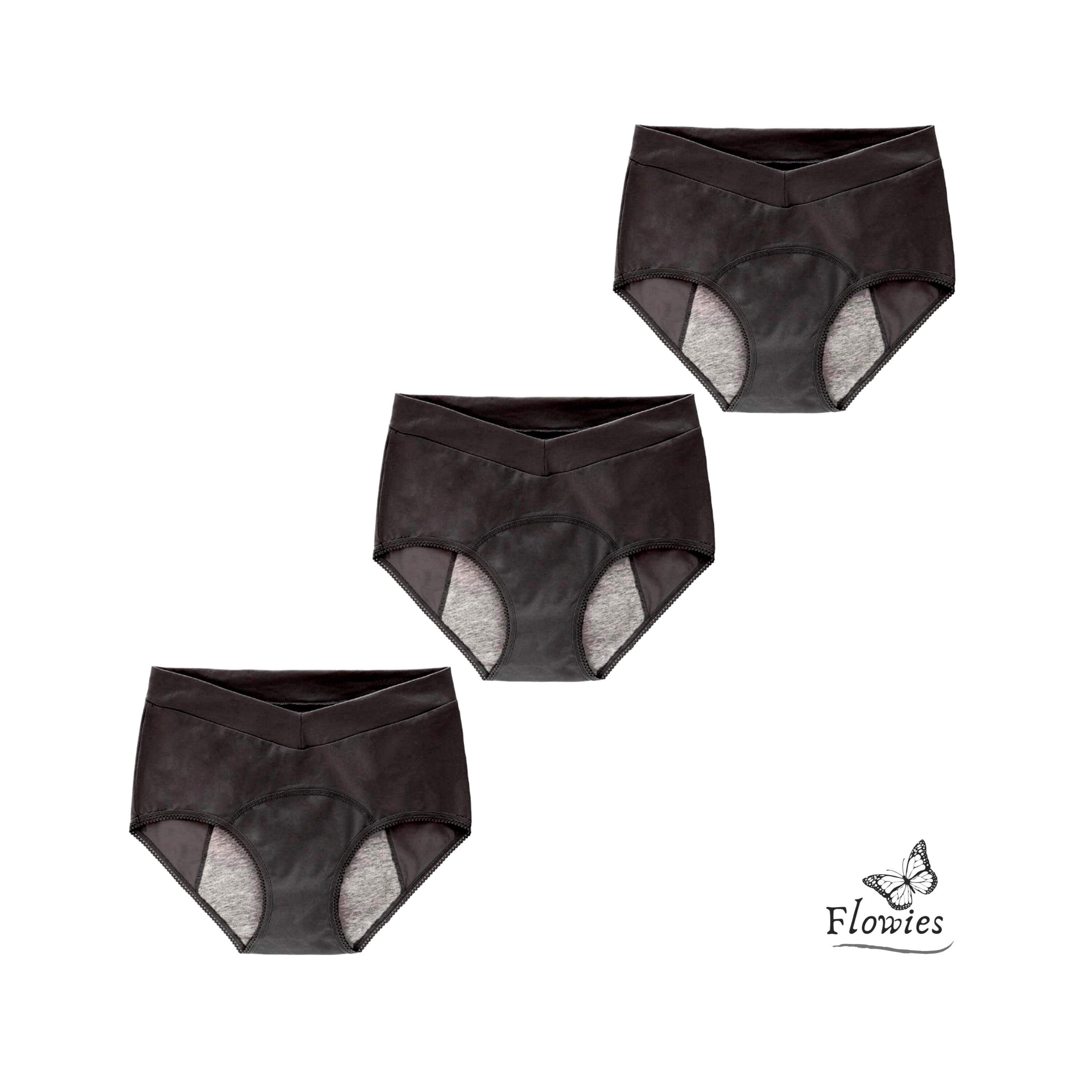 Flowies 3 PACK Boyshort Period Panties Period Underwear Eco Menstrual ...