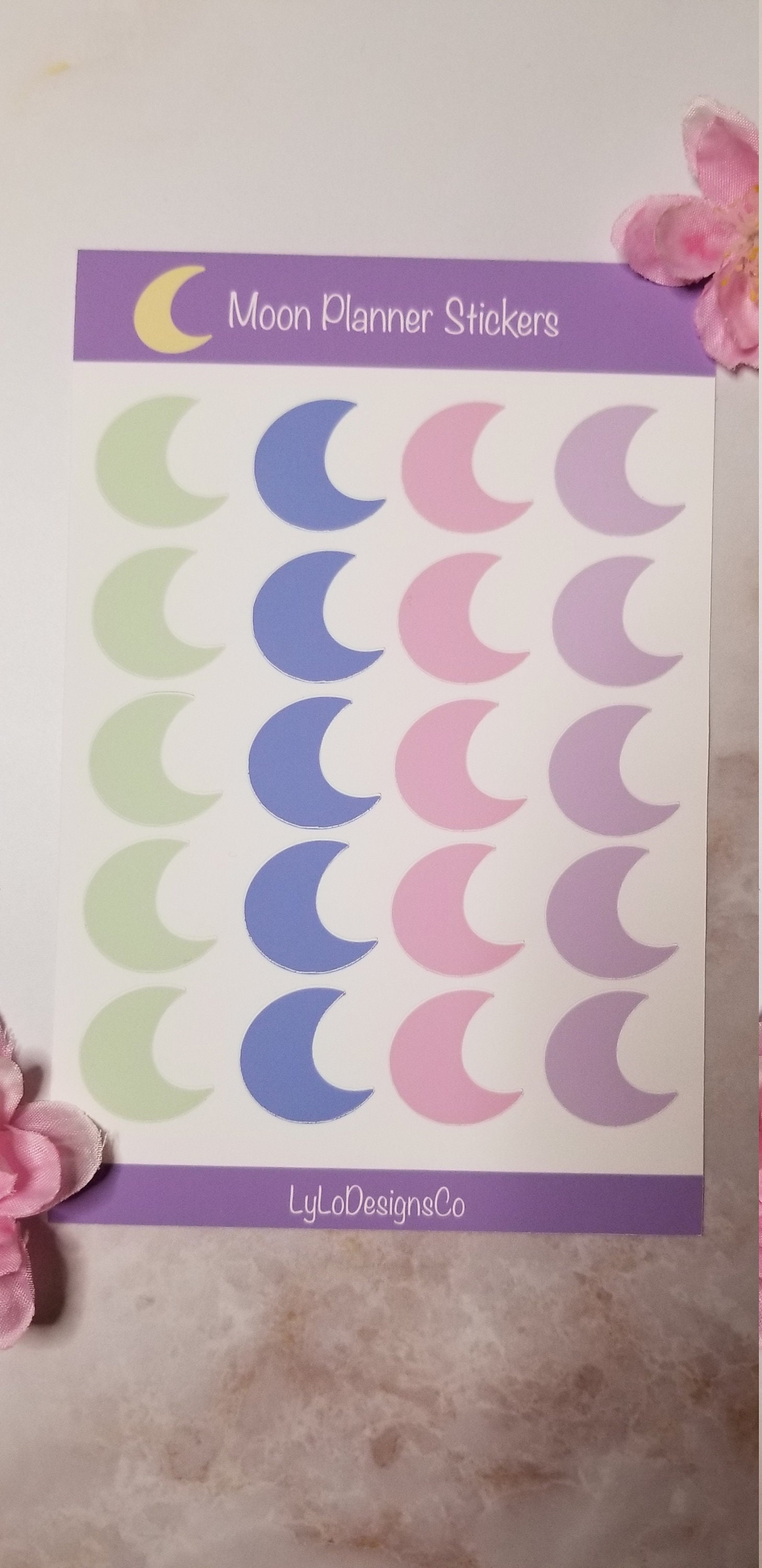 Moon Planner Stickers Sheet: Kiss Cut Sticker Planner | Etsy