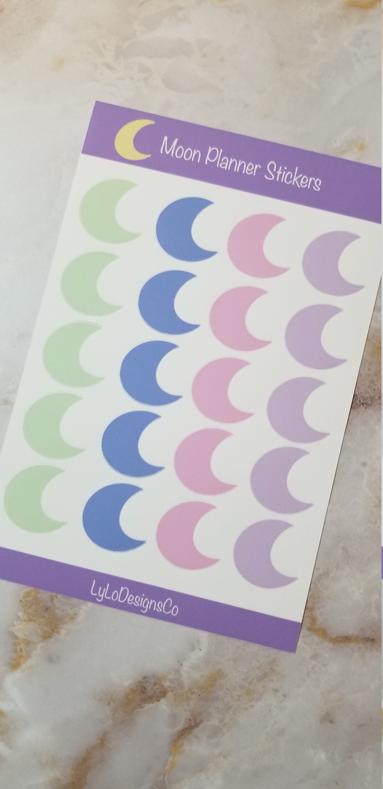Moon Planner Stickers Sheet: Kiss Cut Sticker | Planner Sticker ...