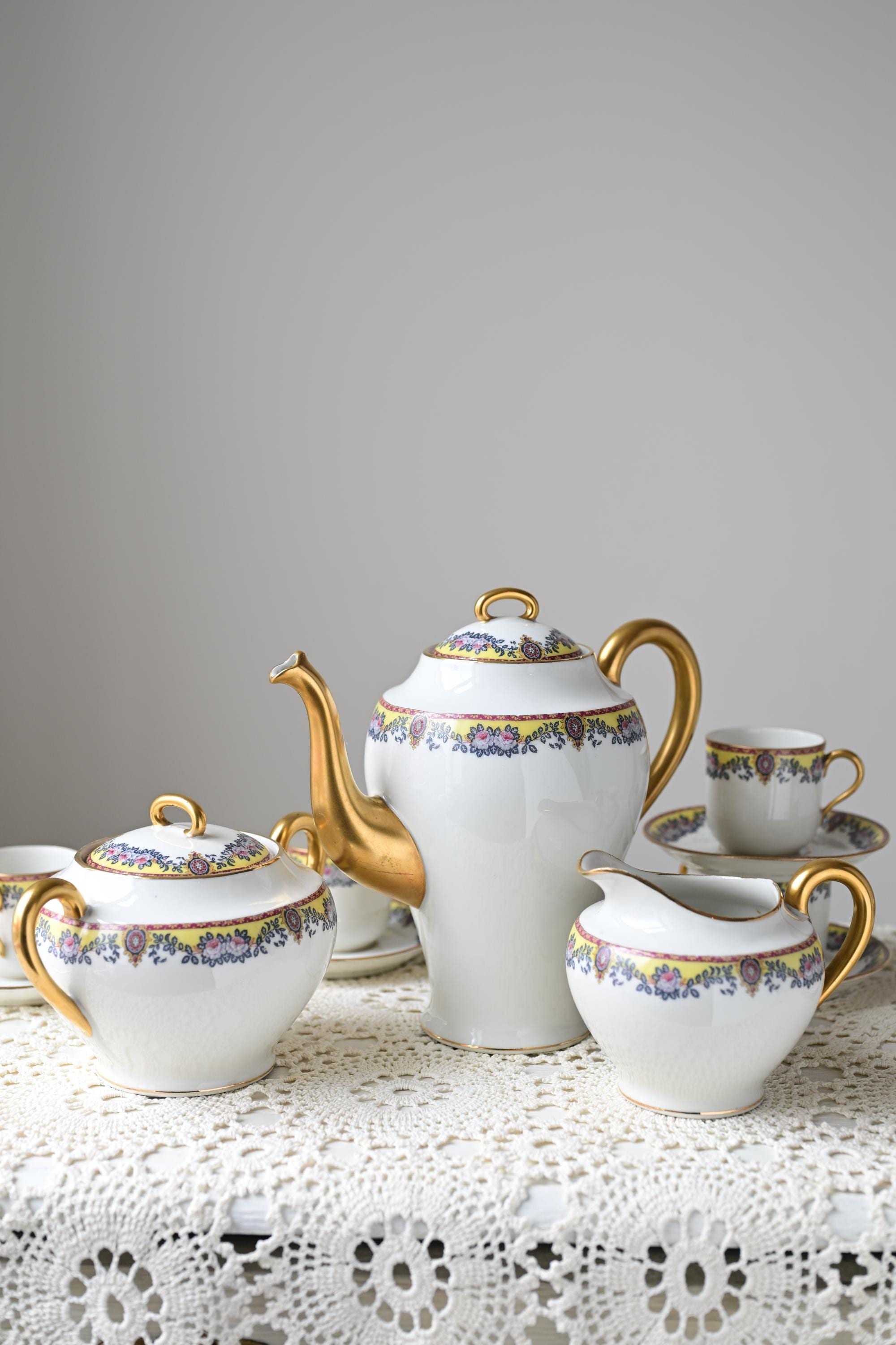 Vintage Limoges Coffee Set: Elegant French Porcelain, Service for 5 - Etsy