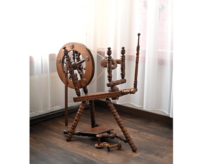 ANTIQUE Spinning Wheel, Vintage Manual, Spinning Wheel, Rustic Home ...
