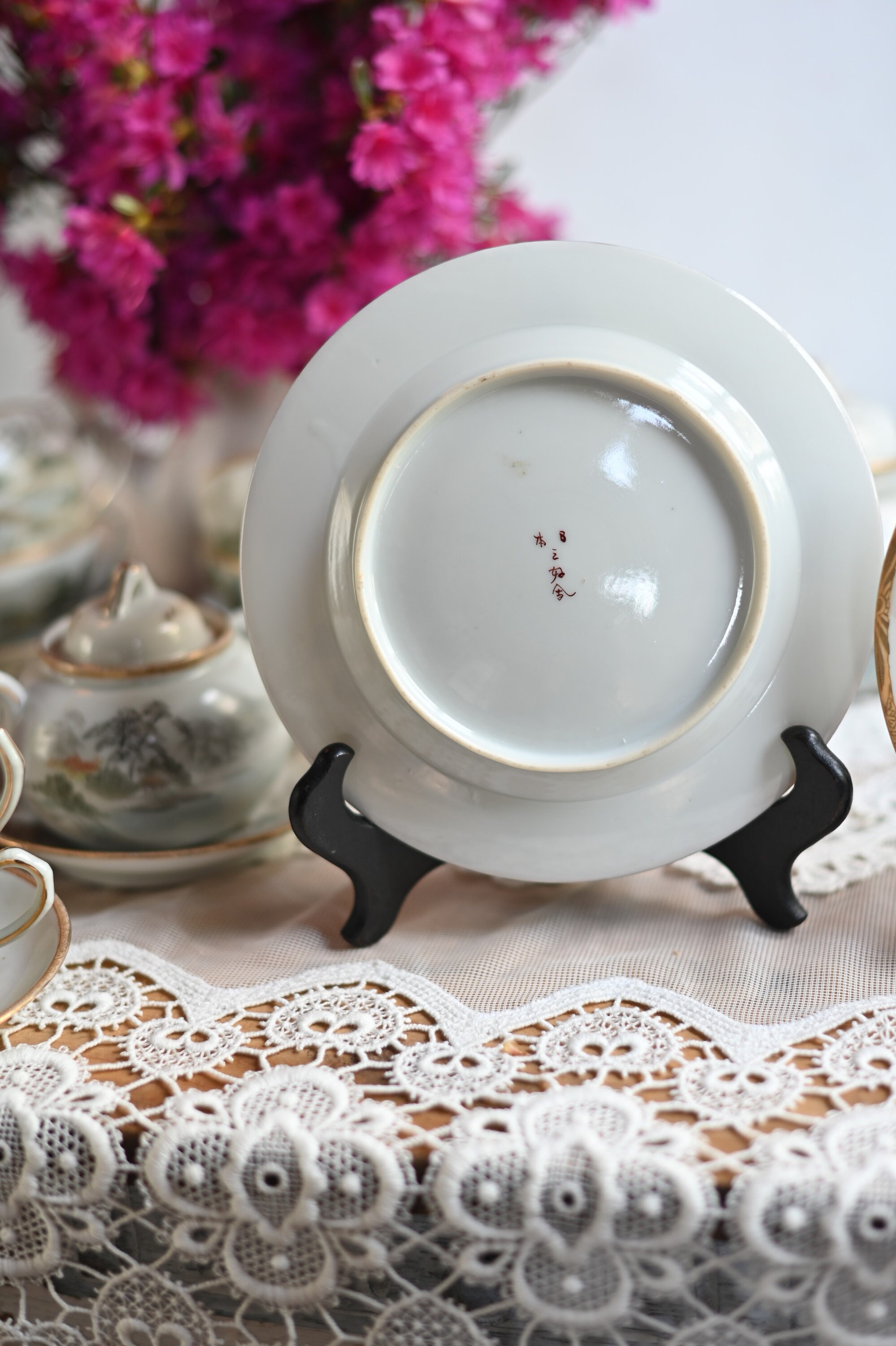 Japanese Kutani Hayasi Egg Shell Tea Set Hand Painted | Etsy