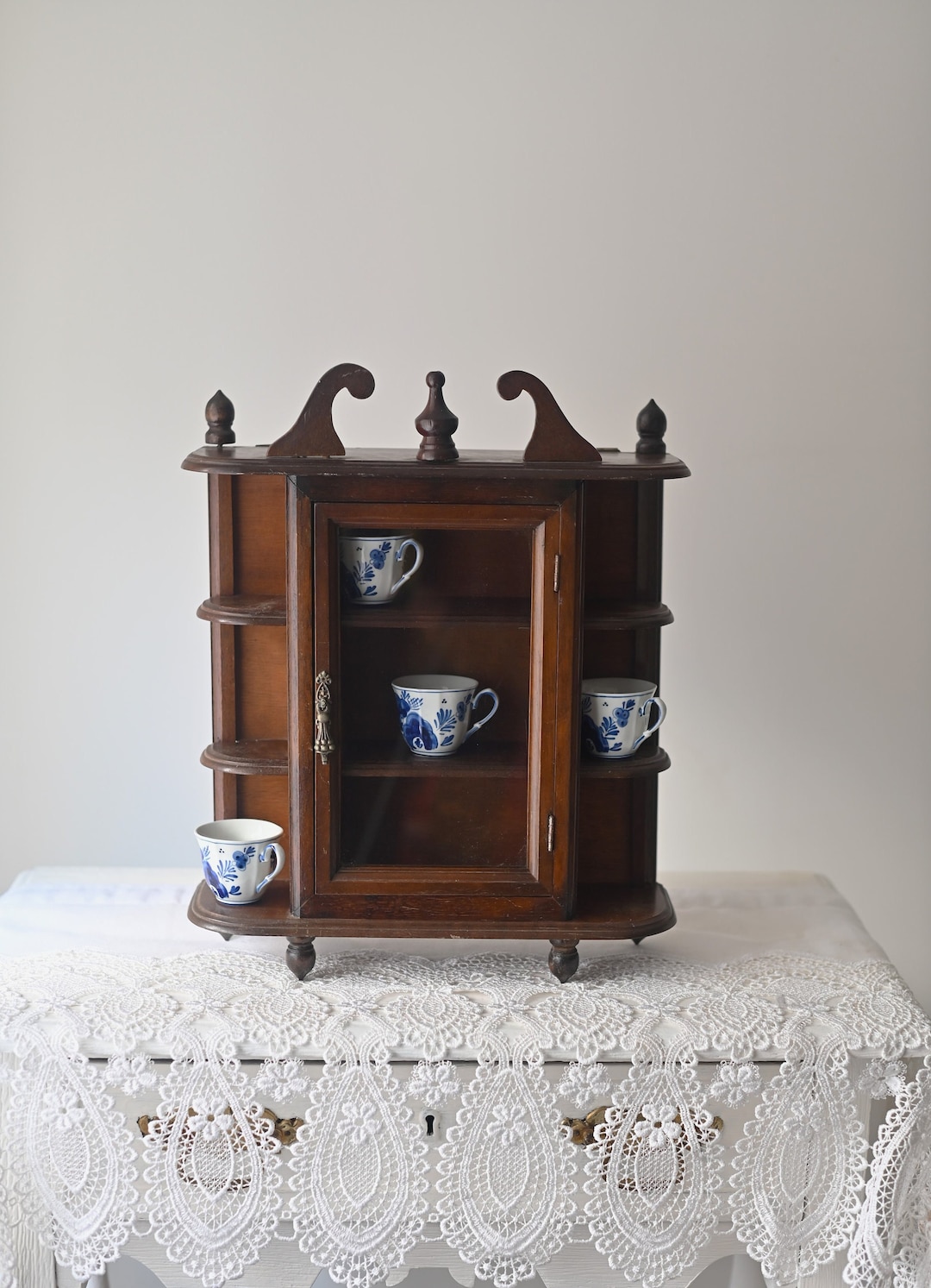 Antique Display Cabinet, Old Wall Cabinet. - Etsy