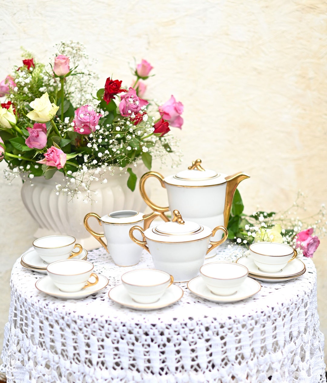 Vintage Limoges Coffee Set: Elegant French Porcelain, Service for 5 - Etsy