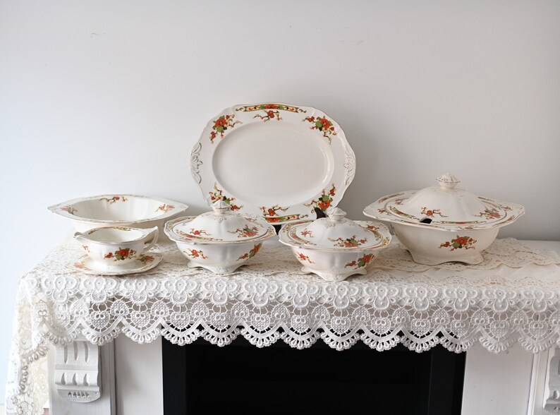 Vintage Art Deco Alfred Meakin Large Dinner Set of Dishes With - Etsy