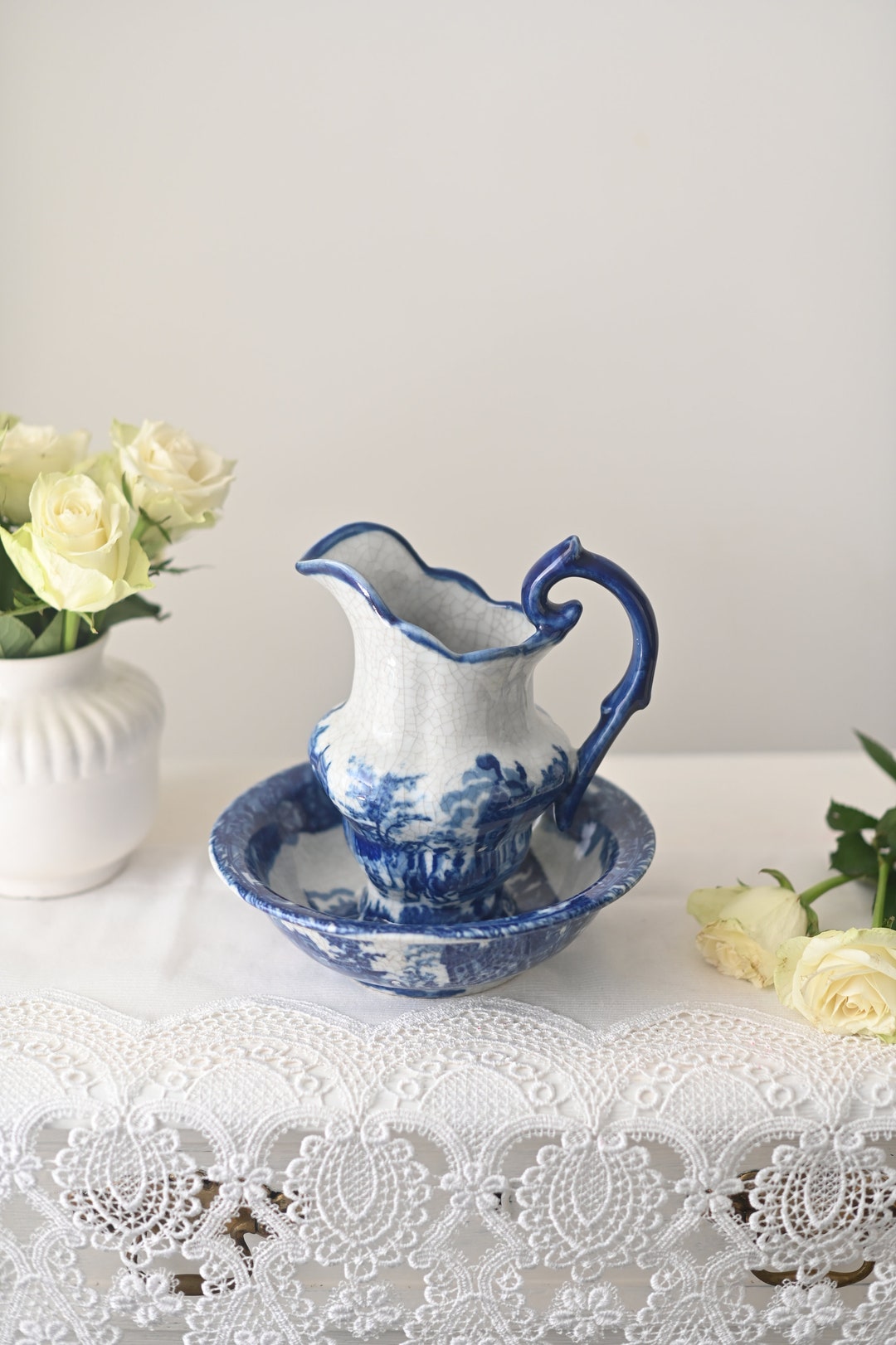 Antique Victoria Ware Ironstone Pitcher & Bowl Wash Set. - Etsy