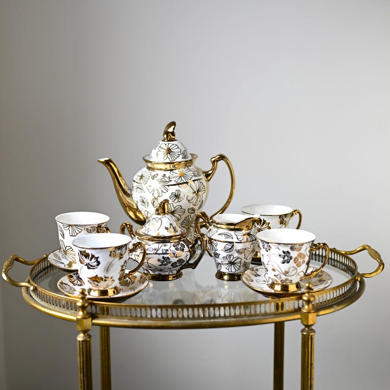 Gold Plated Tea Set - Etsy