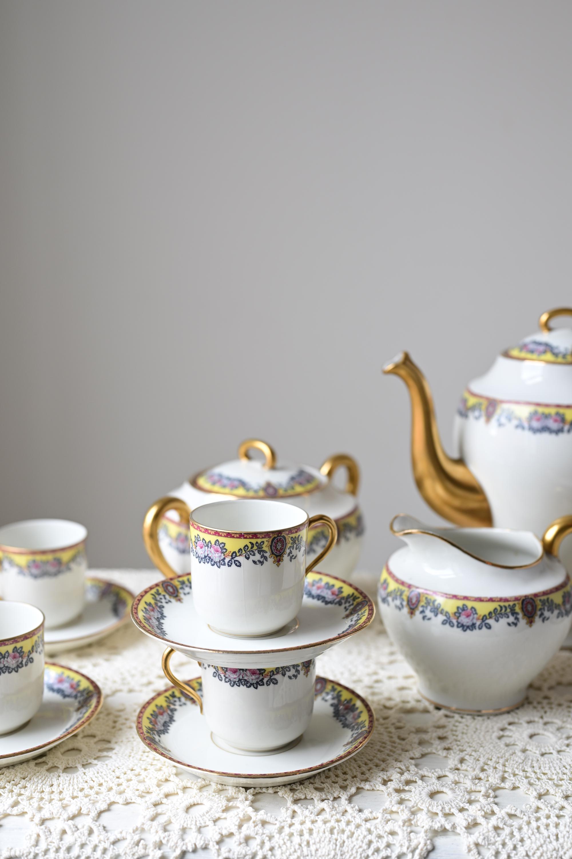 Vintage Limoges Coffee Set: Elegant French Porcelain, Service for 5 - Etsy