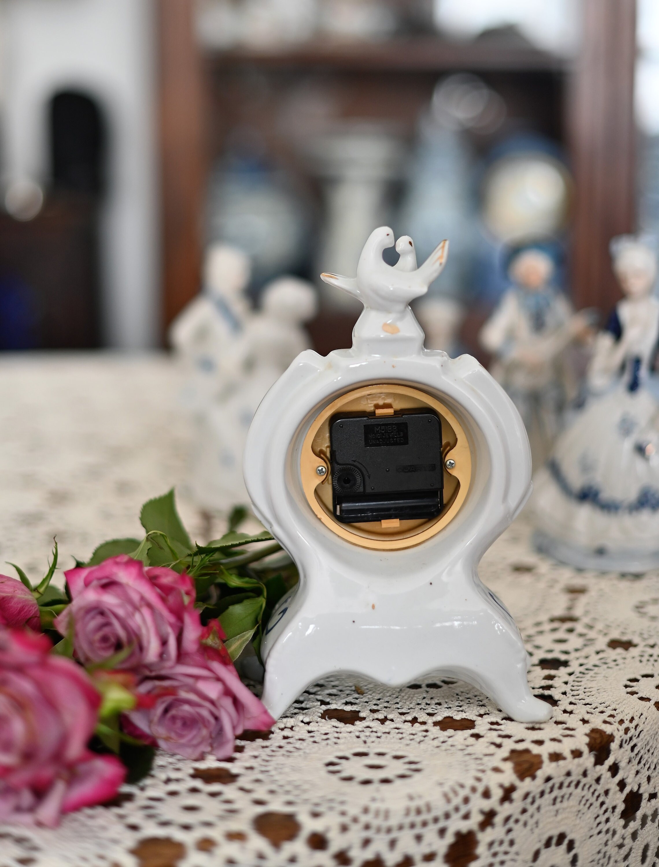 Vintage Blue and White Clock Victorian Style Hand Painted | Etsy