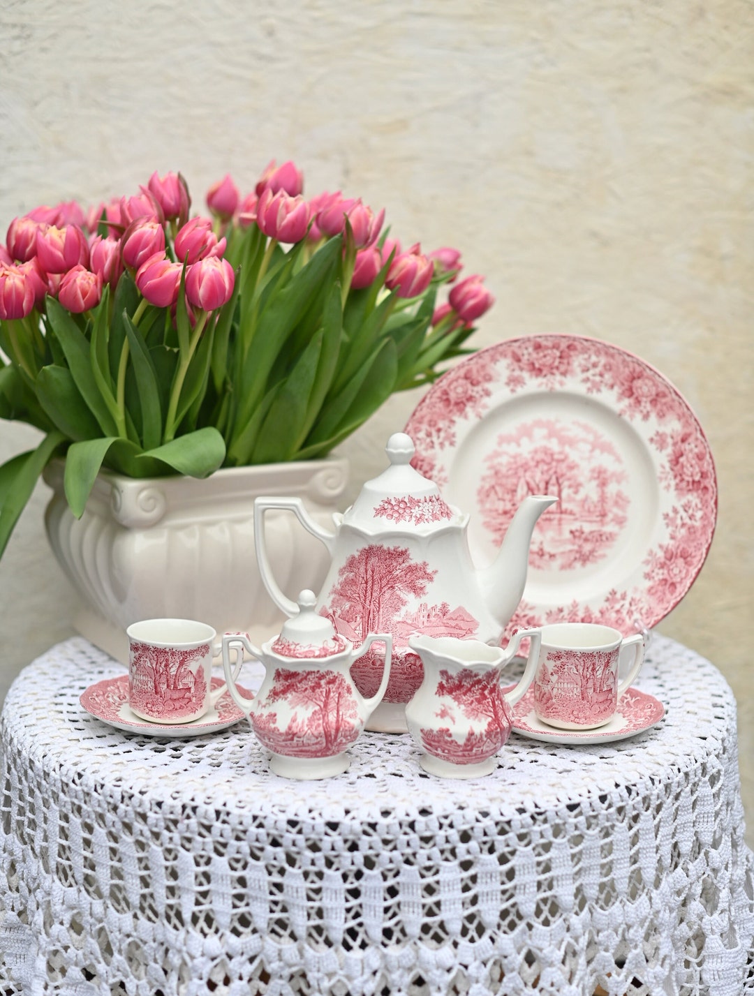 Vintage Romantic England J&G Meakin Tea Set for 2 People. - Etsy