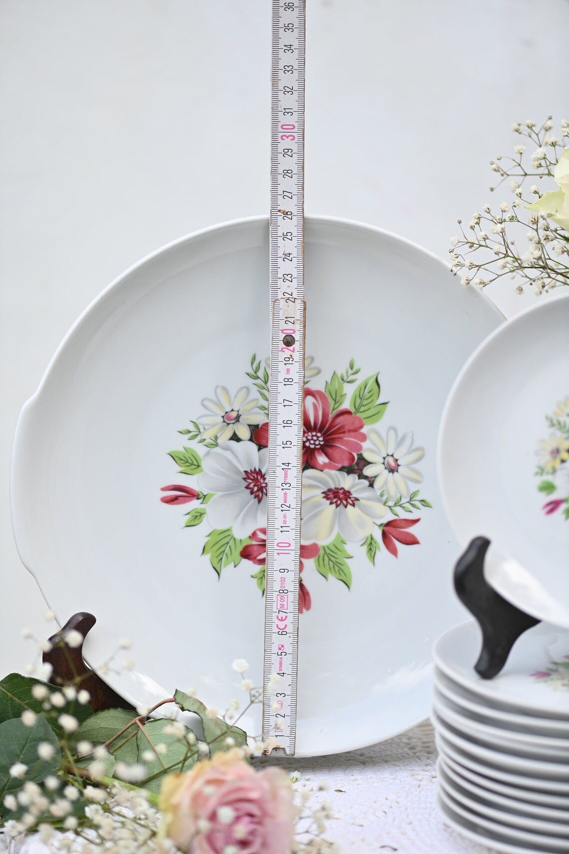 Cake Set Porcelain Set of 1 Large Plate and 12 Saucers. - Etsy