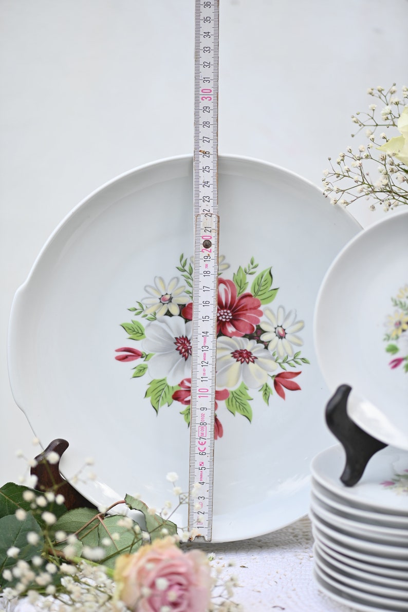 Cake Set Porcelain Set of 1 Large Plate and 12 Saucers. - Etsy