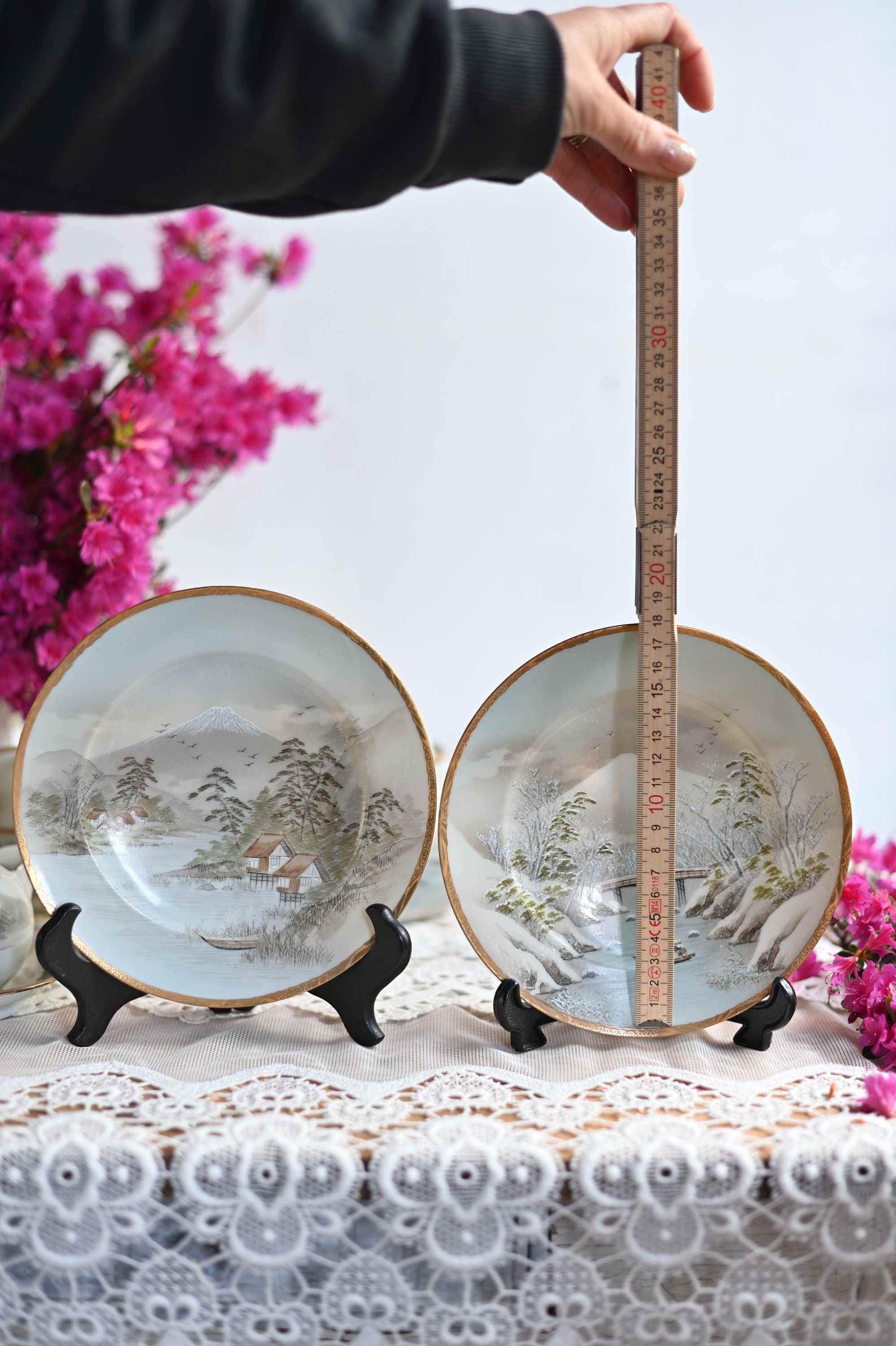 Japanese Kutani Hayasi Egg Shell Tea Set Hand Painted | Etsy