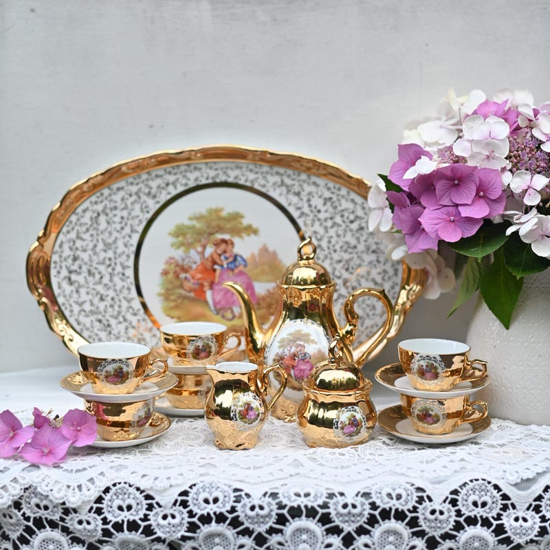 Gold Plated Tea Set - Etsy